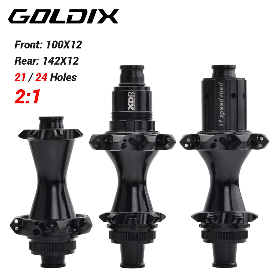 GOLDIX CX17 Bicycle hub 2:1 straight pull spoke 21/24Hole Center Lock ...