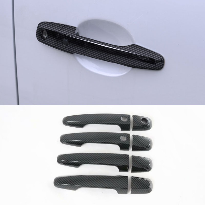 Mitsubishi STRADA 2012-2023 Carbon Fiber Pattern Car Door Handle Cover ...