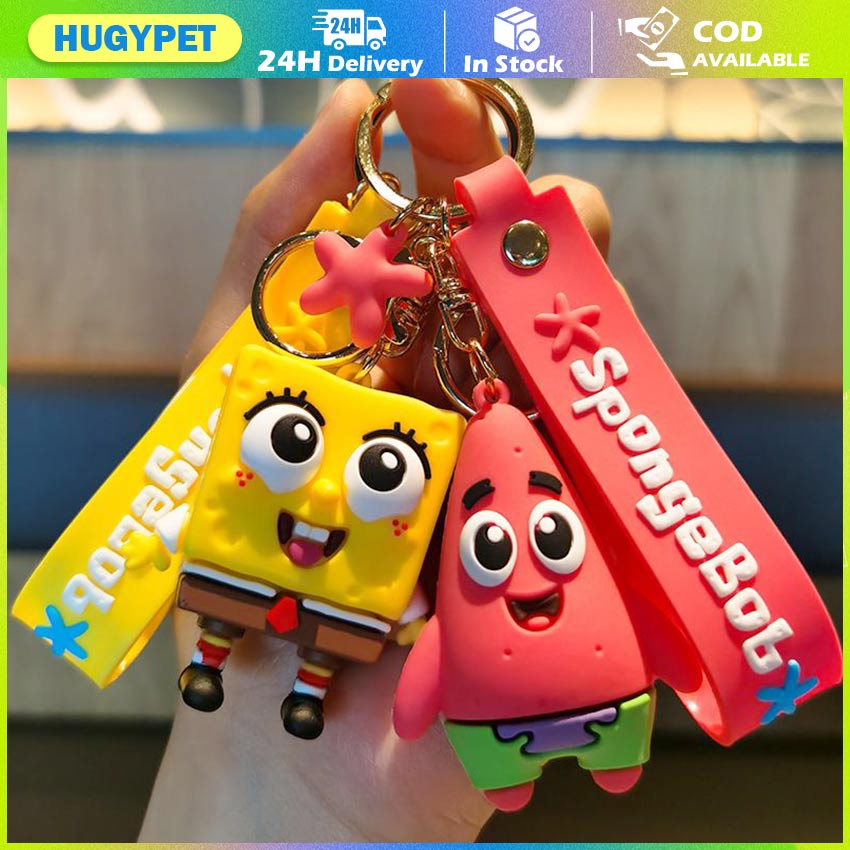 Anime SpongeBob Figure Keychain Pendant Patrick Star Bag Keyring Soft ...