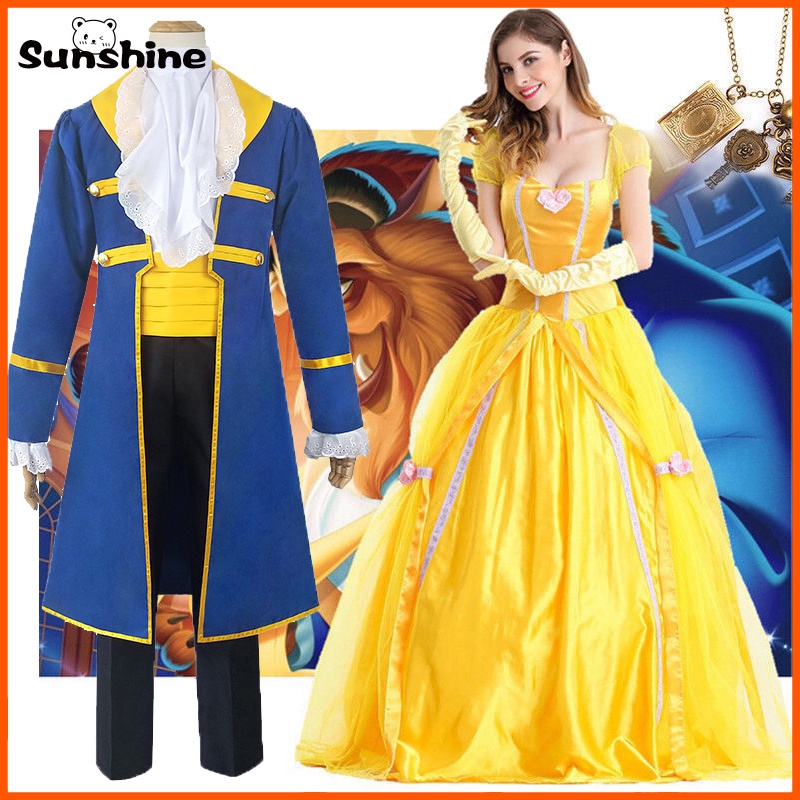 Beauty and the Beast Cosplay Costume Princess Prince Halloween Fancy ...