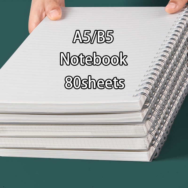 A5/B5 Office Notebook Student Supplies Sideways Coil Notebook 80 Pages ...