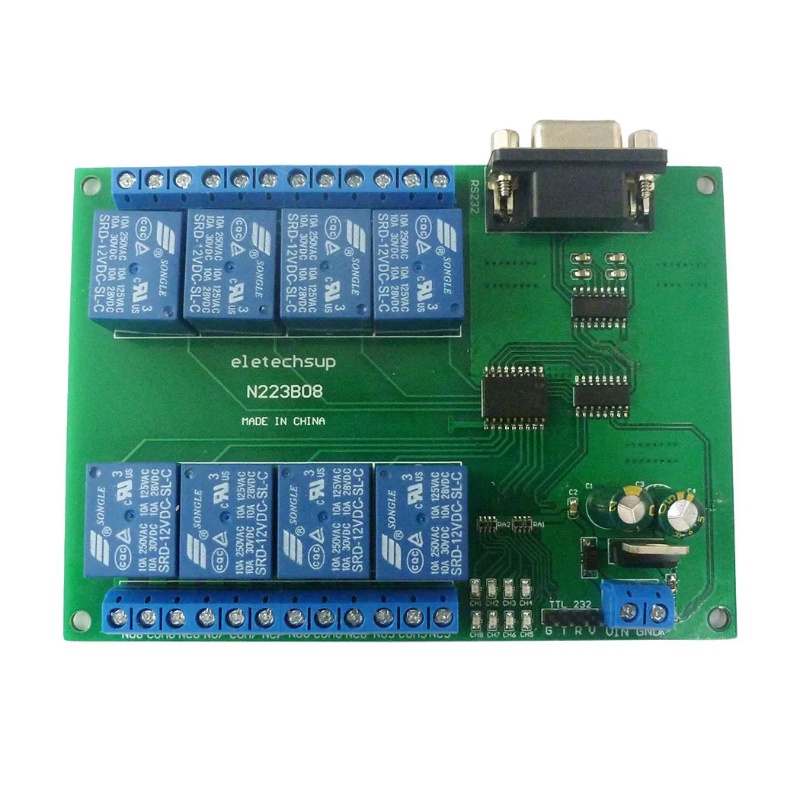 8 Channel RS232 Relay Module PC Serial Ports TTL232 Control Relay Remote Control Switch with ...