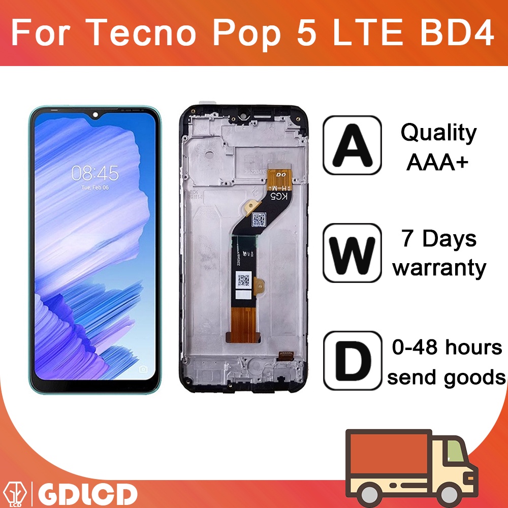 For Tecno Pop 5 LTE BD4 LCD With Frame Display Touch Screen Digitizer ...