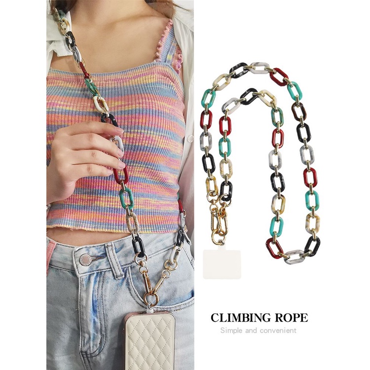 Mobile Phone Lanyard Messenger Chain Long Colorful Bags Can Be Carried ...
