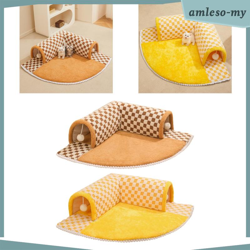 Cat Tunnel Bed with Play Center for Small Animals Outdoor Bunny Warm ...