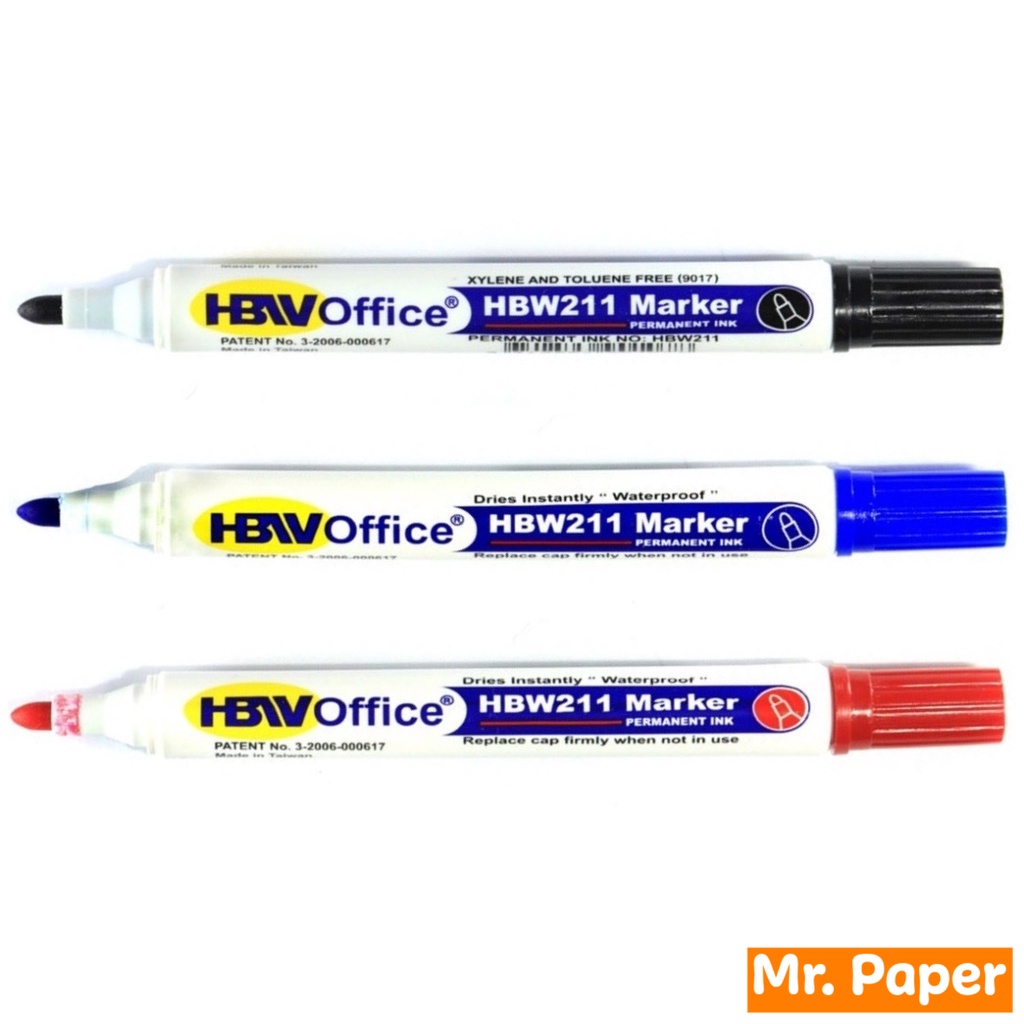 HBW Office 211 Permanent Marker | Mr. Paper | Shopee Philippines