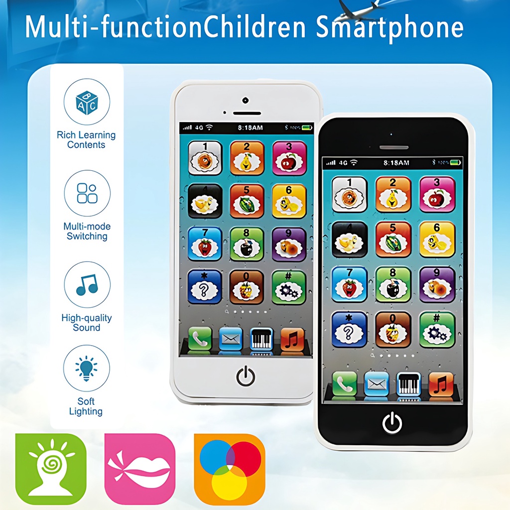 Kids Rechargeable Learning Mobile Phone Toy with Music Light Baby ...