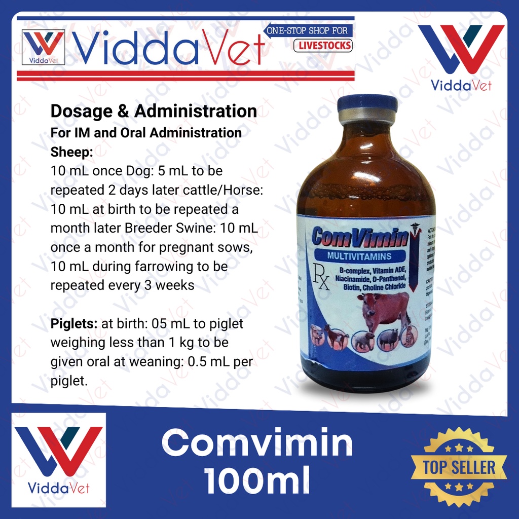 Comvimin 100ml multivitamins for pig Pig Viddavet vitamins and ...