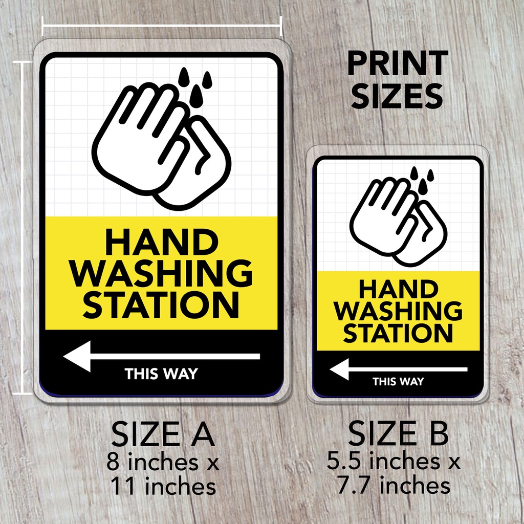 【hot sale】 Hand Washing Station This Way with Arrow Sign | Laminated ...