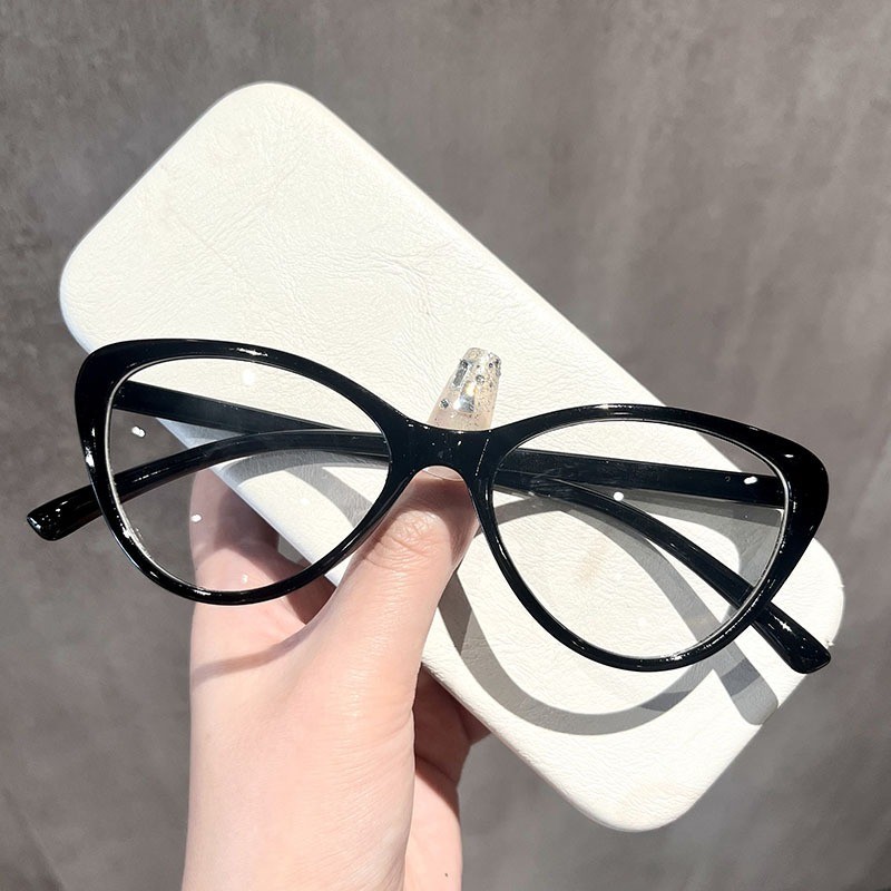 Women Trendy New Cat Eye Glasses Anti Blue Light Retro Frame Triangle ...