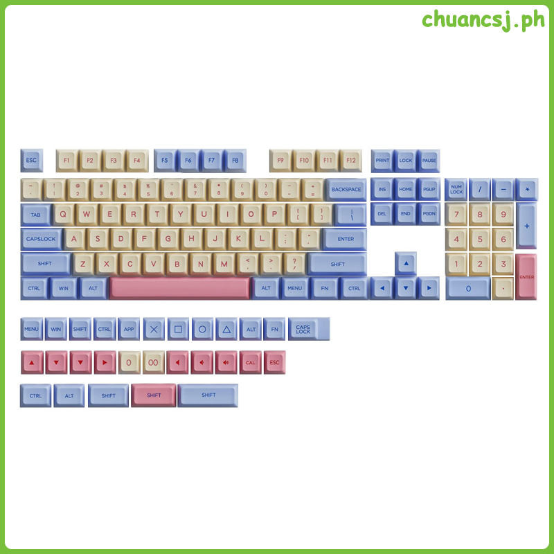 132 Pcs Mechanical Keyboard Caps Wireless Marshmallow Keycaps for ...