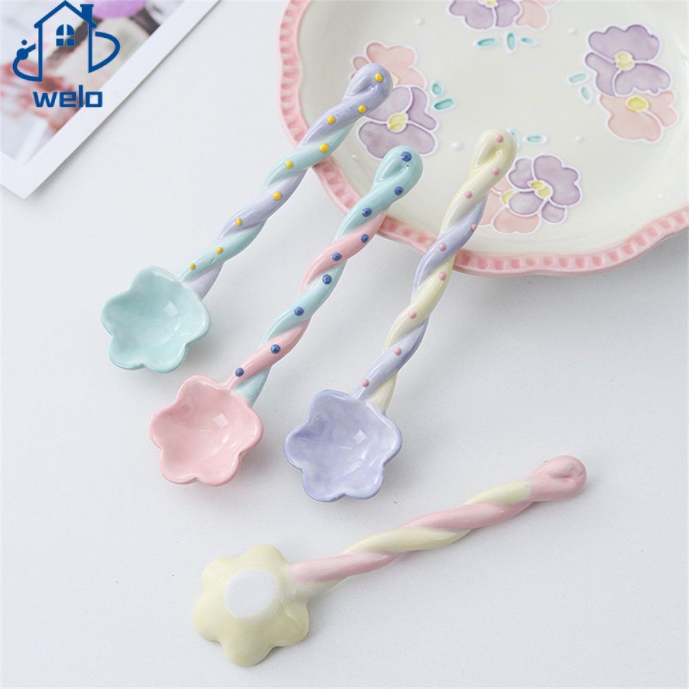 WELO Mini Spoon High Color Value Kitchen Utensil Ceramic Spoon Drinks ...