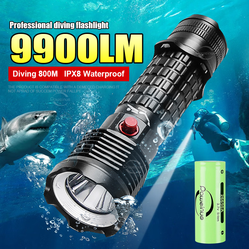 Professional Spearfishing Scuba LED Dive Light 9900 Lumens Diving ...