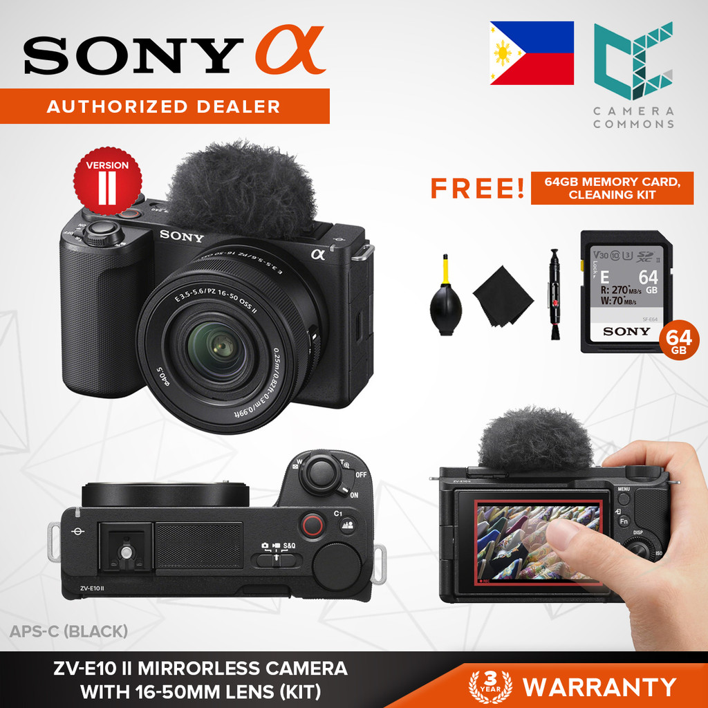 Sony ZV-E10 II Mirrorless Camera Body Kit with 16-50mm Lens (Black ...