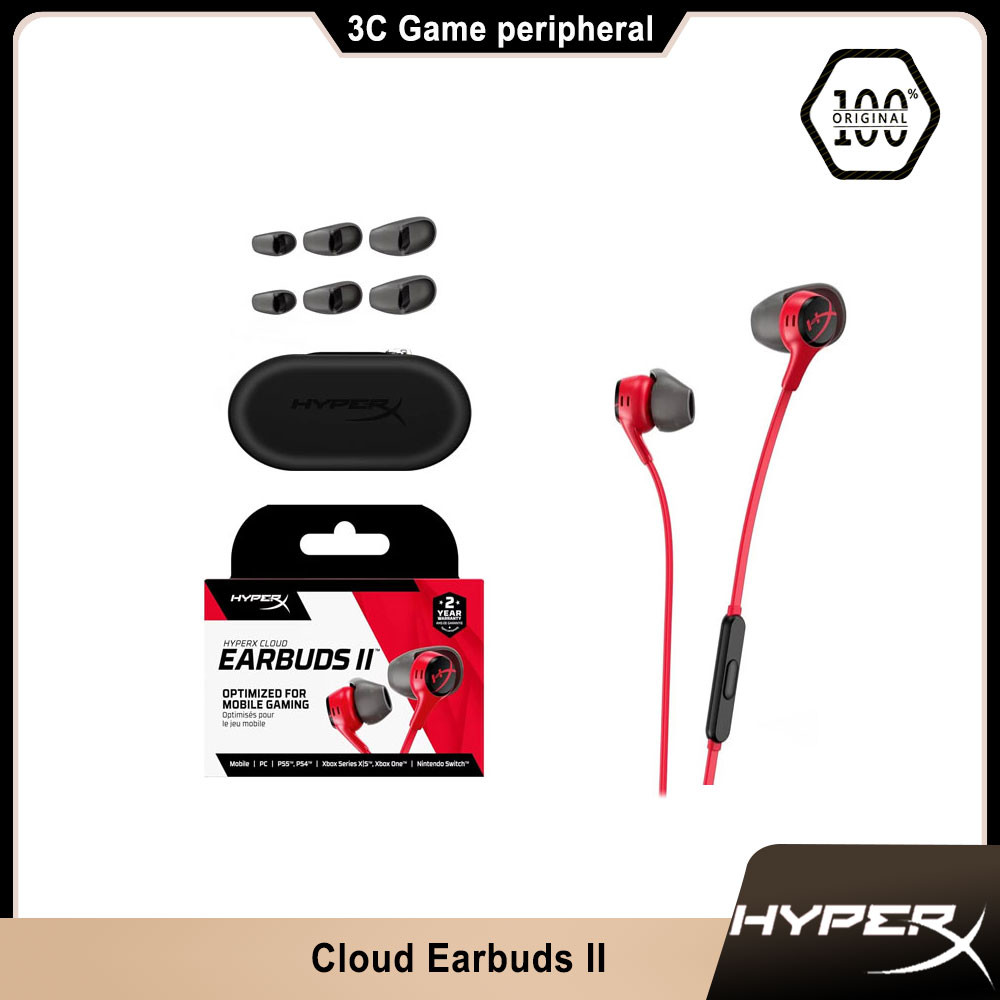 HyperX Cloud Earbuds II 2 Gaming Earphone Mic Immersive Wired In-game ...