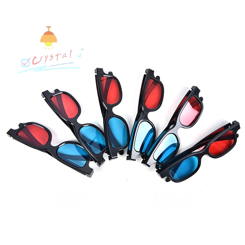 Crystal- Red Blue 3D Glasses Frame For Dimensional Anaglyph Movie DVD ...