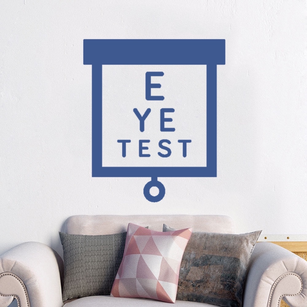 Optical Shop Decal Simple Eye Test Vinyl Wall Sticker Optometry Vision ...