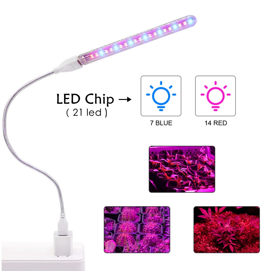 LED Full-spectrum Photosynthesis Intelligent Plant Grow Lamps / USB ...