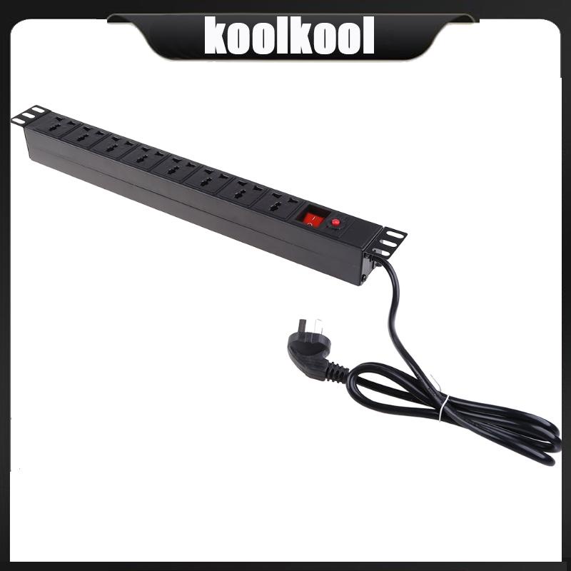 Kool 1U PDU Power Strip Surge Protector Cabinet Socket with 8 Outlets ...