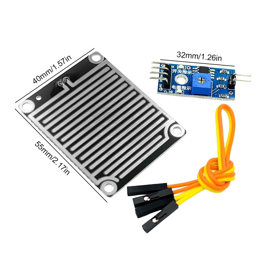 Rain Drops Detection Moisture Monitor Sensor 3.3V-5V High Sensitivity ...