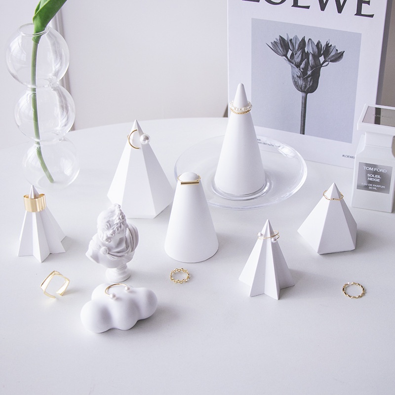 Plaster Ring Holders Jewellery Stand Organiser Storage Cone Ring ...