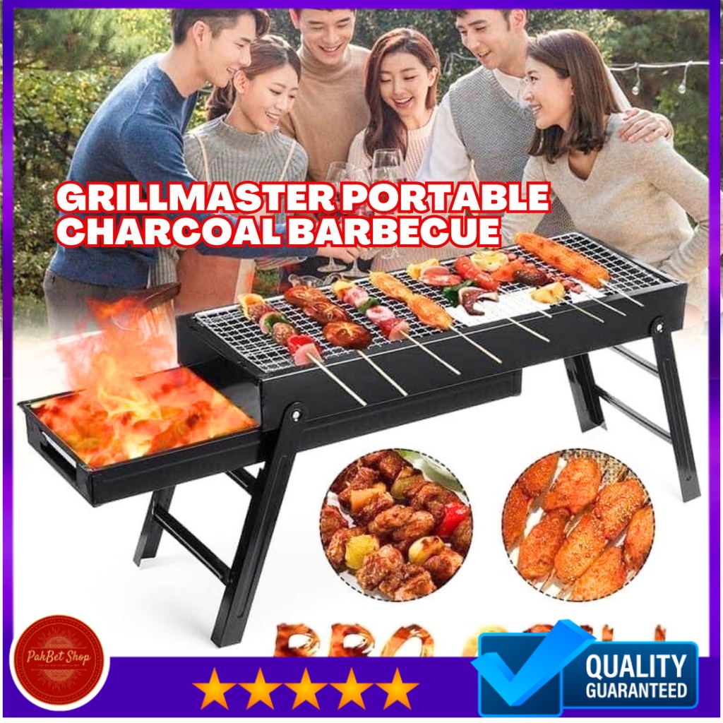 PBS Portable Foldable Charcoal BBQ Grill - Stainless Steel Outdoor Griller with COD Option ...