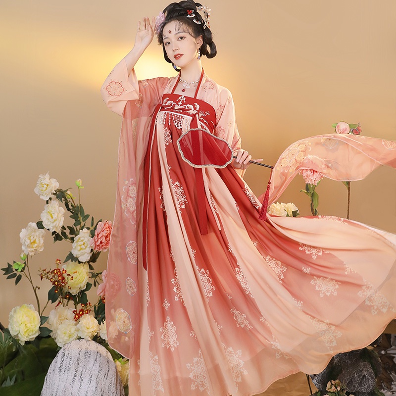 Chinese Style Hanfu Red Cosplay Costumes Dresse For Woman Stage Wear ...