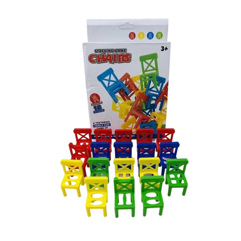 Stacking Chairs Stool Game 18pcs chairs Family Board Game Children ...