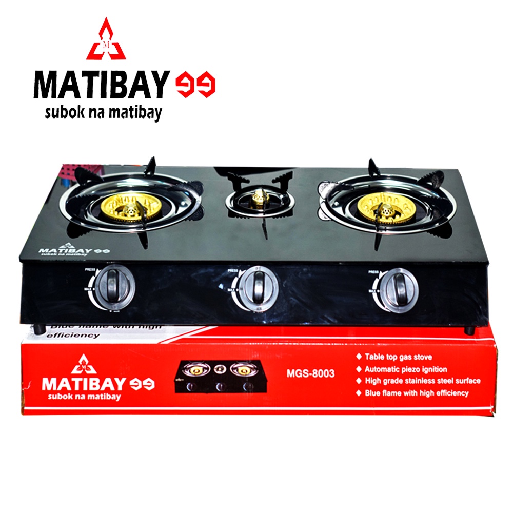 MATIBAY GLASS TRIPLE BURNER STOVE #MGS-8003 HIGH QUALITY COD | Shopee ...