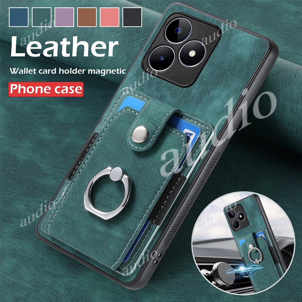 Casing For Realme C63 NFC 4G 2024 Wallet Card Bag Ring Stand Holder ...