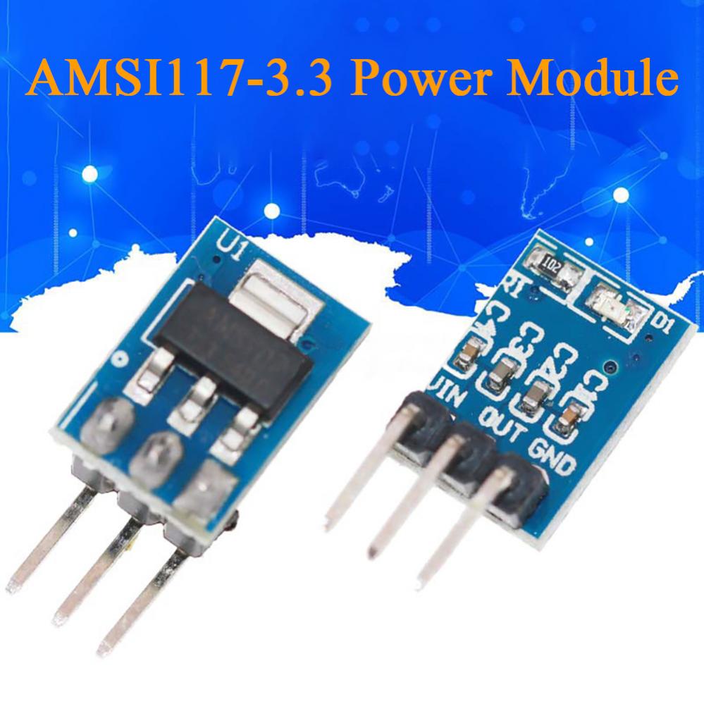 3 Pins AMS1117-3.3 DC-DC LDO 800mA Voltage Regulator Buck Power Module, 4.5V-7V to 3.3V Step ...