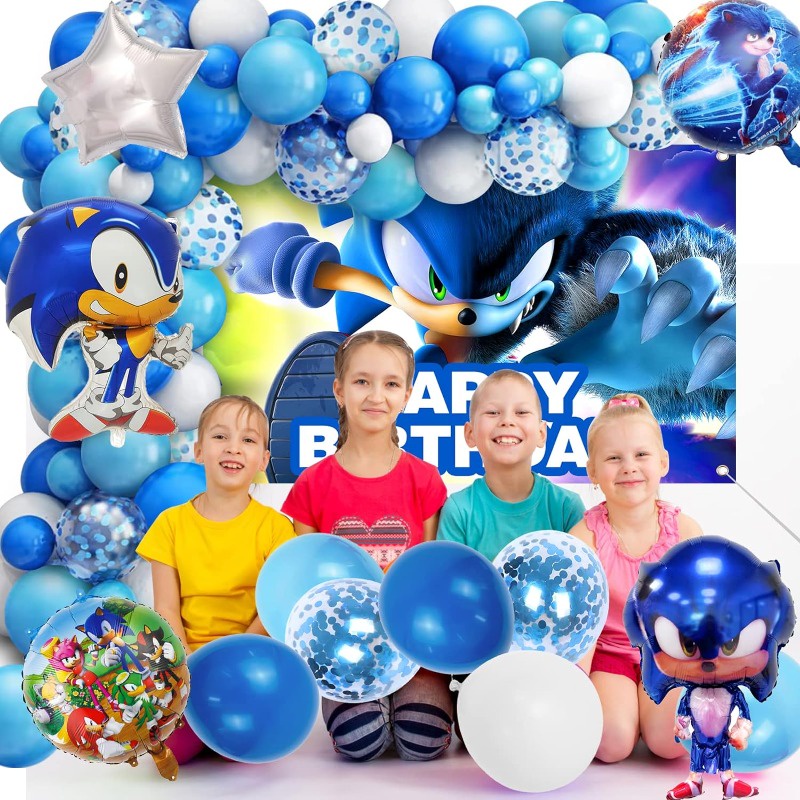 72pcs Sonic The Hedgehog Theme Balloon Party Set Sonic The Hedgehog ...
