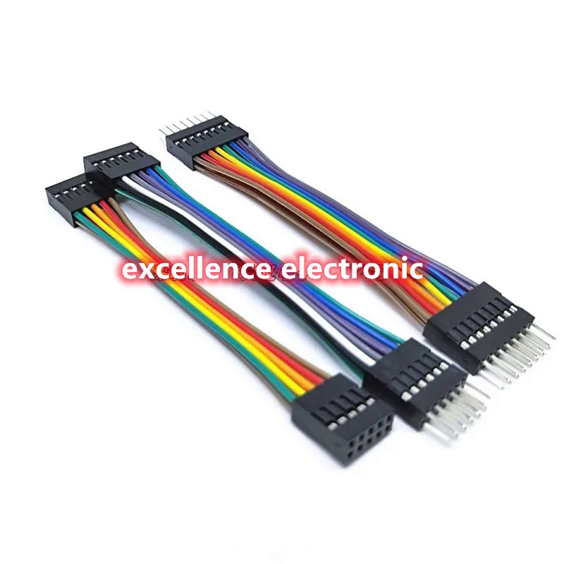 5PCS Double Row Dupont Line Male Female 2x2/3/4/5/6/7/8/9/10 Pin 2.54MM ...