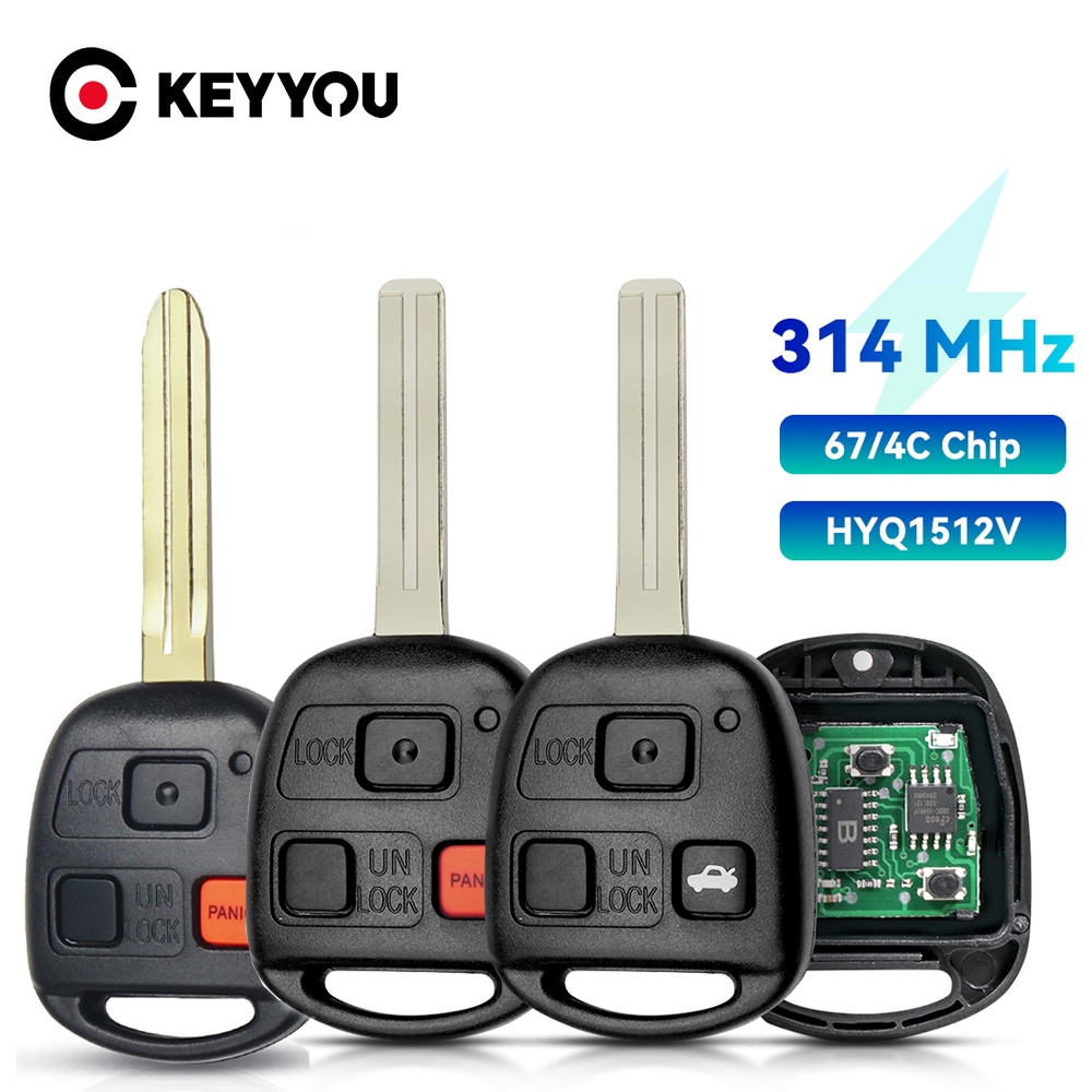 314/315Mhz Remote Car Key Control 3 Buttons For Lexus GX470 LX470 IS300 ...