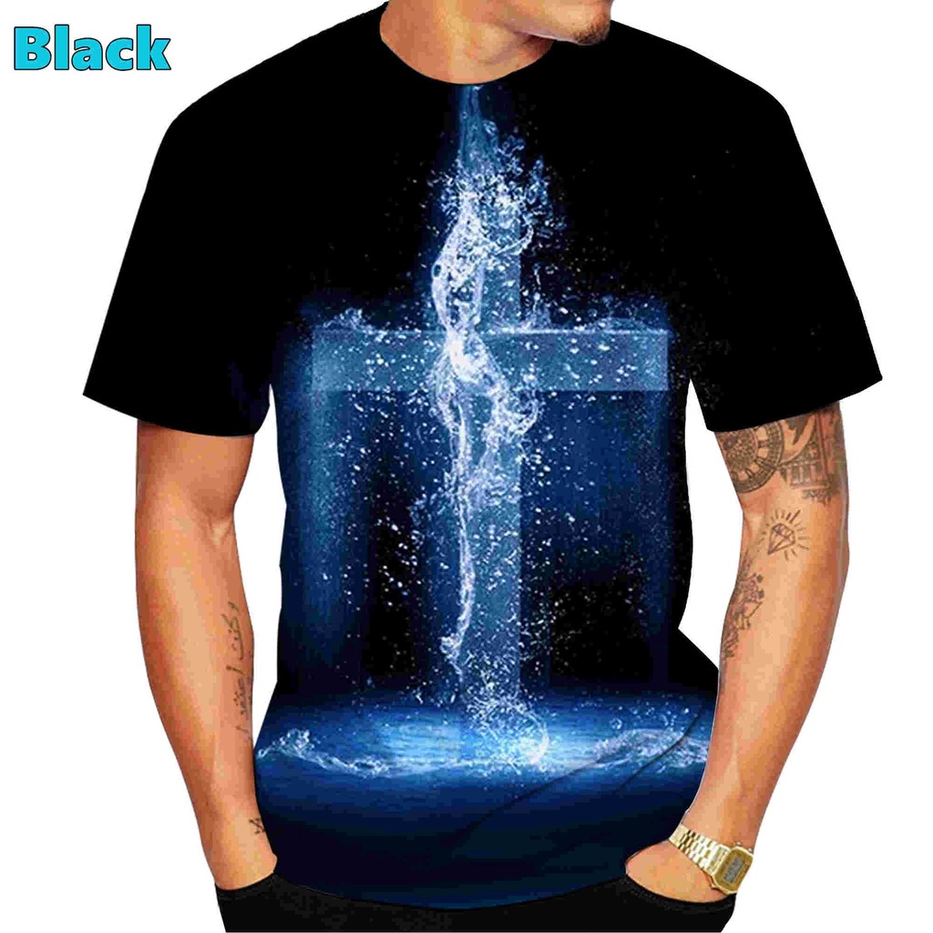 Vintage Jesus Christ T Shirt For Men 3d God Religion Print Crucifix Men ...
