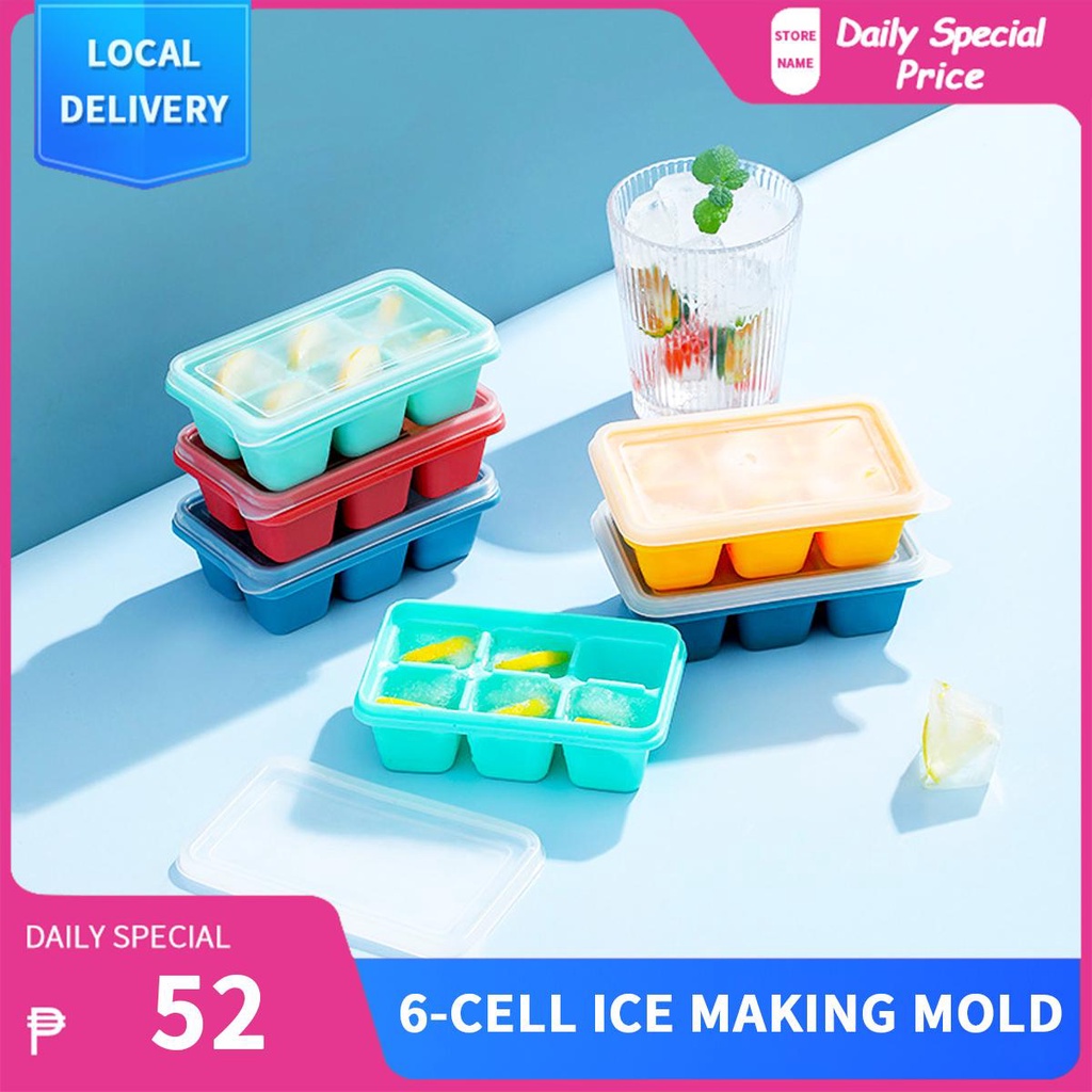 Household Mini 3 In One 6-cell Square Ice Cube Ice Making Mold with ...