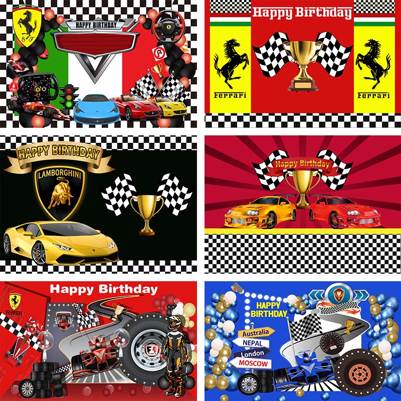 Racing Car Backdrop For Photography Baby Shower Kids Children Boys ...