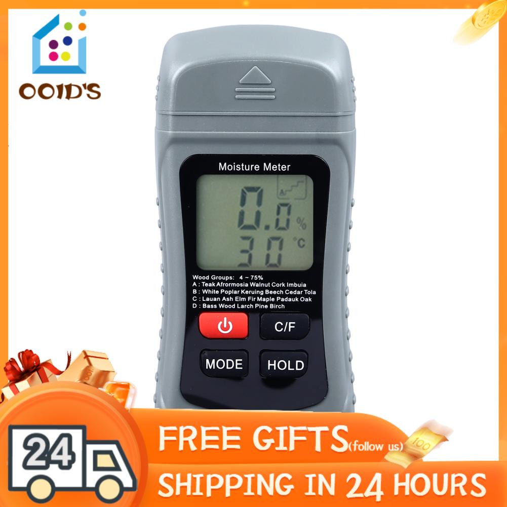 Ooidshop Pin Type Moisture Meter LCD Digital Display Detector for Wood ...
