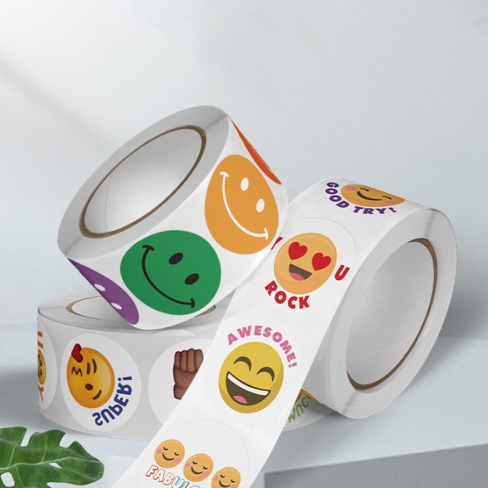 Round Cartoon Expression Smiley Emoticon Emoji Stickers diameter 2.5 cm ...