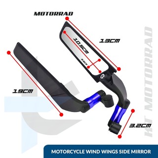 (spots)Motorcycle Winglet Side Mirror Universal Rearview Mirror Wind ...