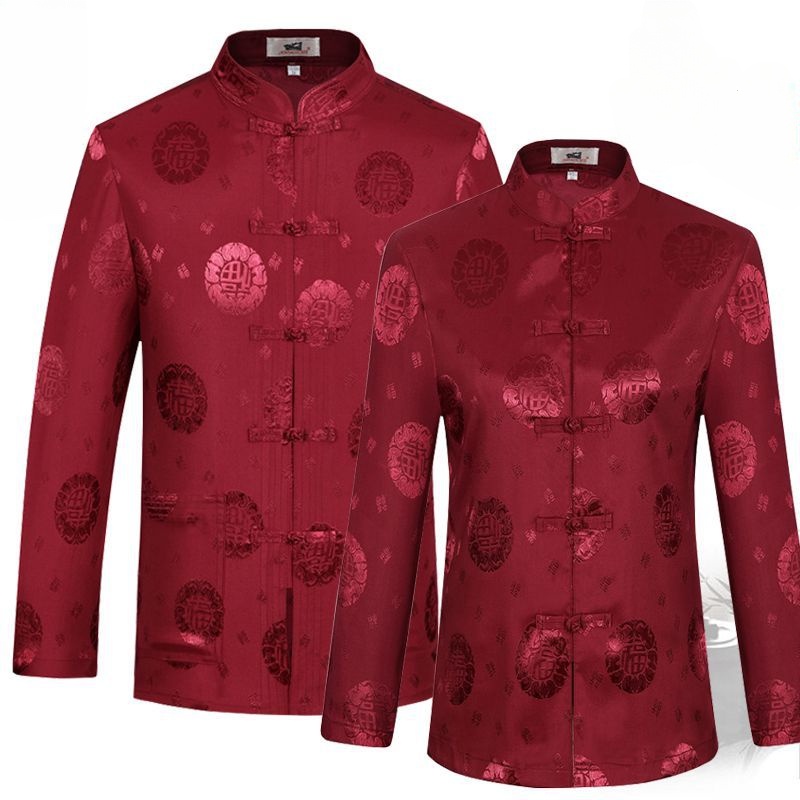 CNY clothes Couple Tang shirt for Men and women Long sleeved Tang Suit ...