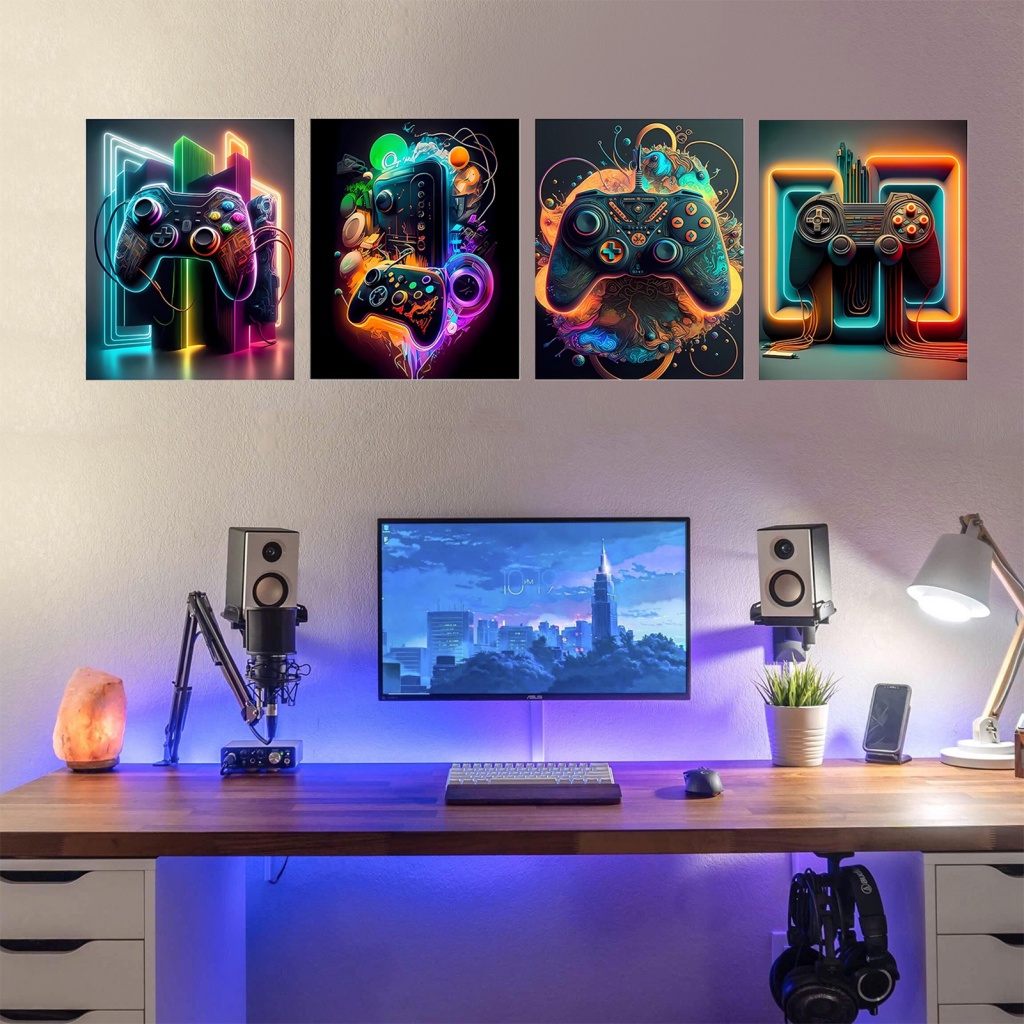 Video Game Themed Wall Art Neon Video Game Wall Decal Gaming Wall ...