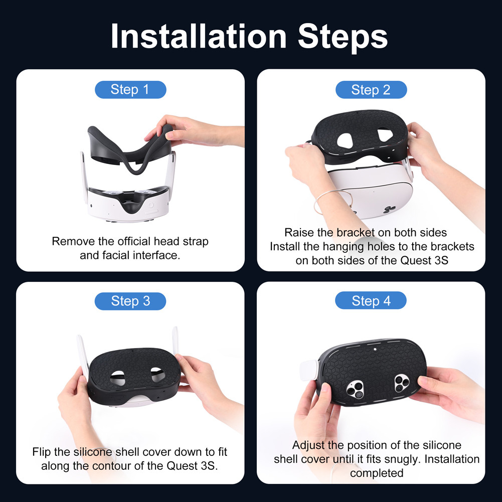 Silicone Headset Cover Anti Scratch VR Shell Cover for Meta Quest 3S ...