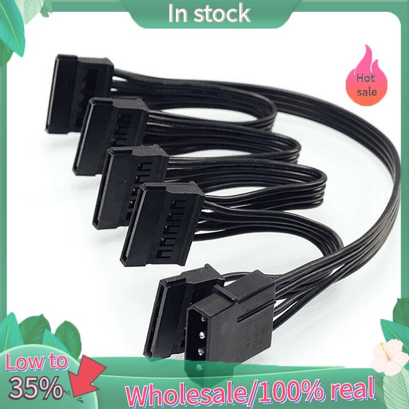 4Pin IDE to 5-Port Power Supply Cable 4Pin Molex to Multi SATA Port ...