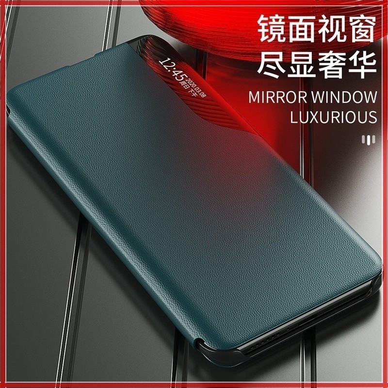 For Redmi note 12 11 10 pro + 4G/5G Leather phone case Side window 360 ...