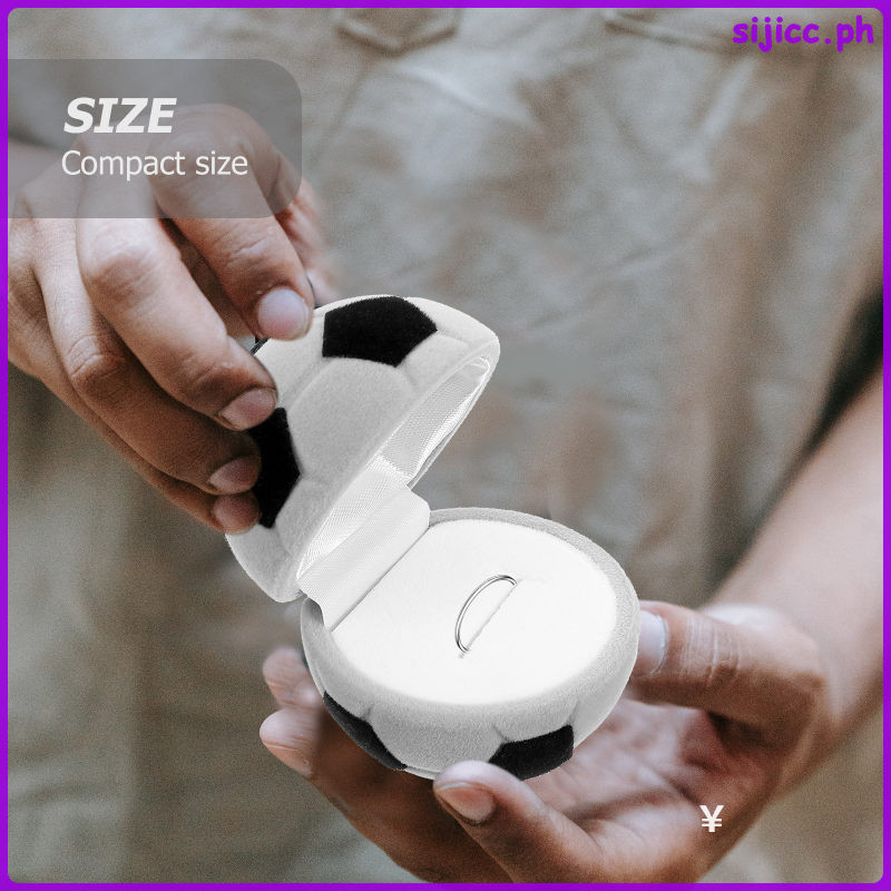 Wedding Ring Box Engagement Ring Case Portable Jewelry Holder Soccer ...