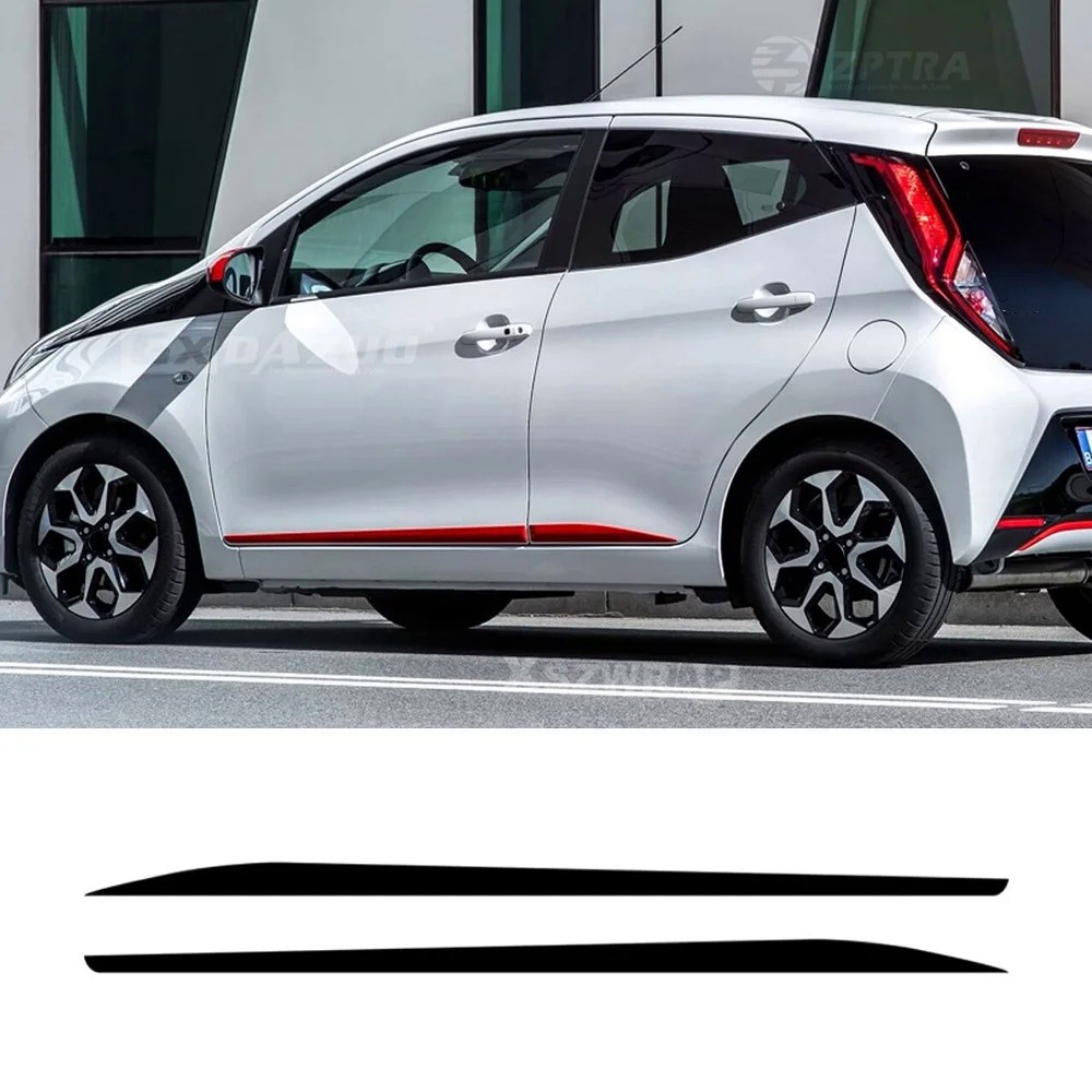 2014-2022 Sport Side Skirt Carbon Decals For AYGO Racing Styling Car ...