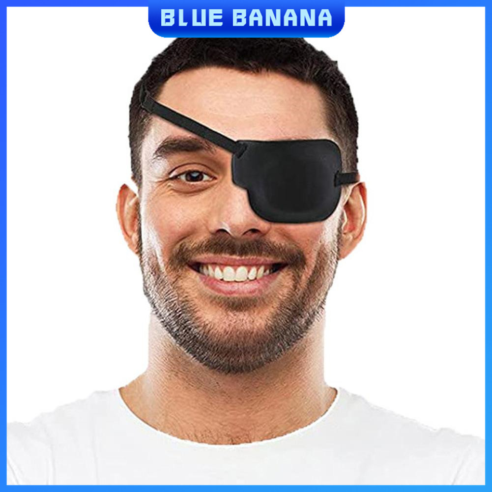Unisex Pirate Eye Patch Adjustable Single Eye Patch Black One Eye ...