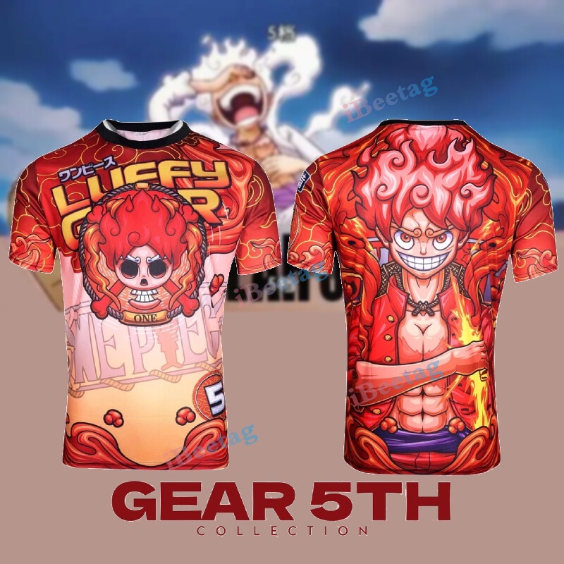 3D Anime One Piece - Gear 5 Luffy Halloween Cosplay T-shirt Short ...