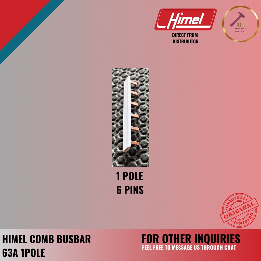 Himel Comb BusBar Pin-Type (63A 1Pole) (4, 6, 8, 10, 12,14,15, 16, 18 ...